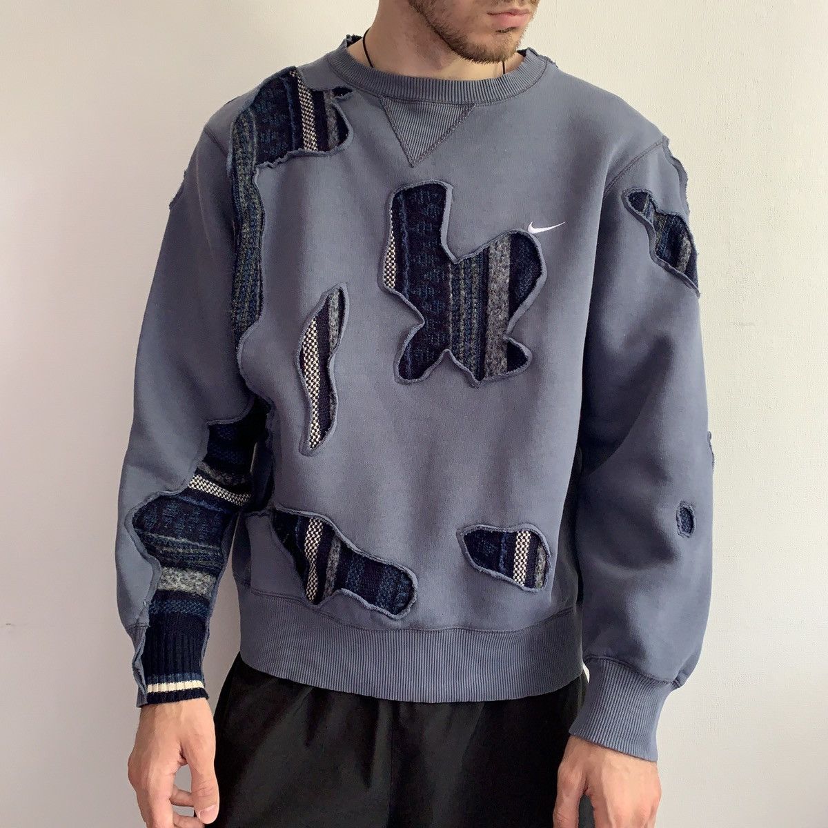 Custom × Nike × Vintage 💥Custom💥Vintage Nike Navy Sweatshirt | Grailed