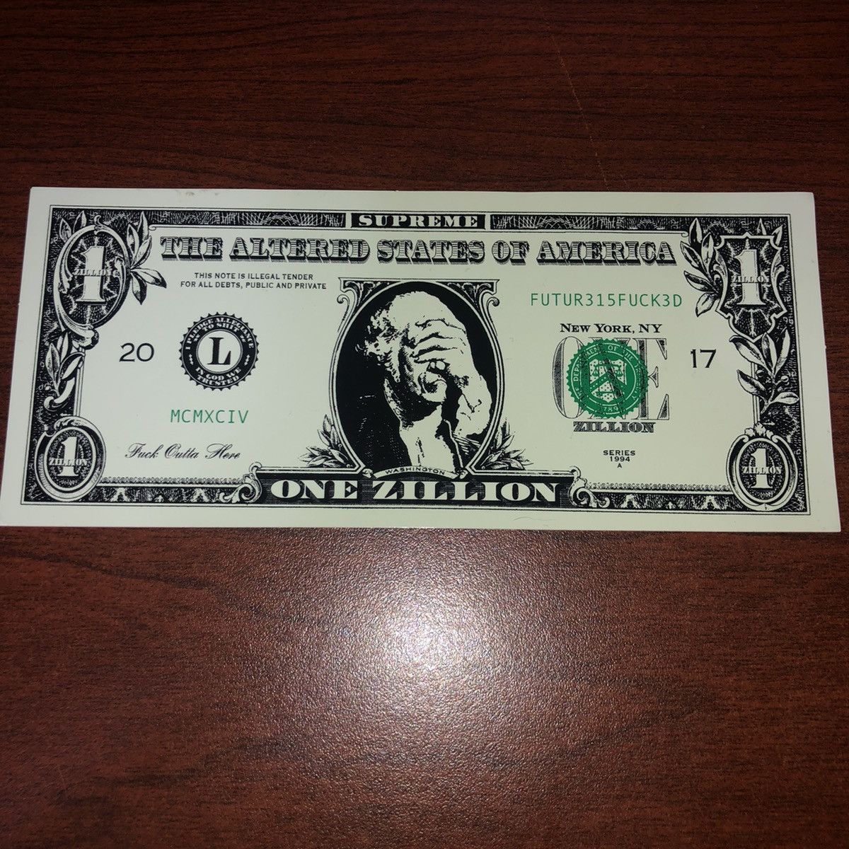 Supreme Supreme Zillionaire Dollar Bill Sticker | Grailed