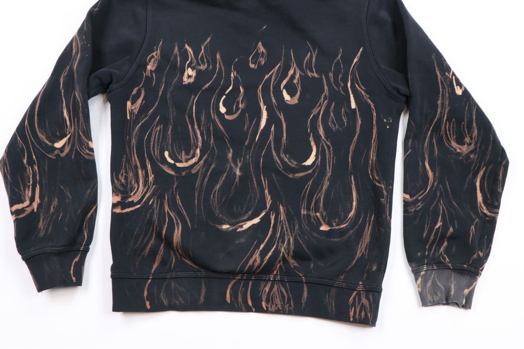 Nike Vintage Nike Travis Scott Fire Flames Thrashed Hoodie Black | Grailed