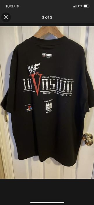 Vintage RARE WWF Invasion 2001 PPV Event Shirt | Grailed