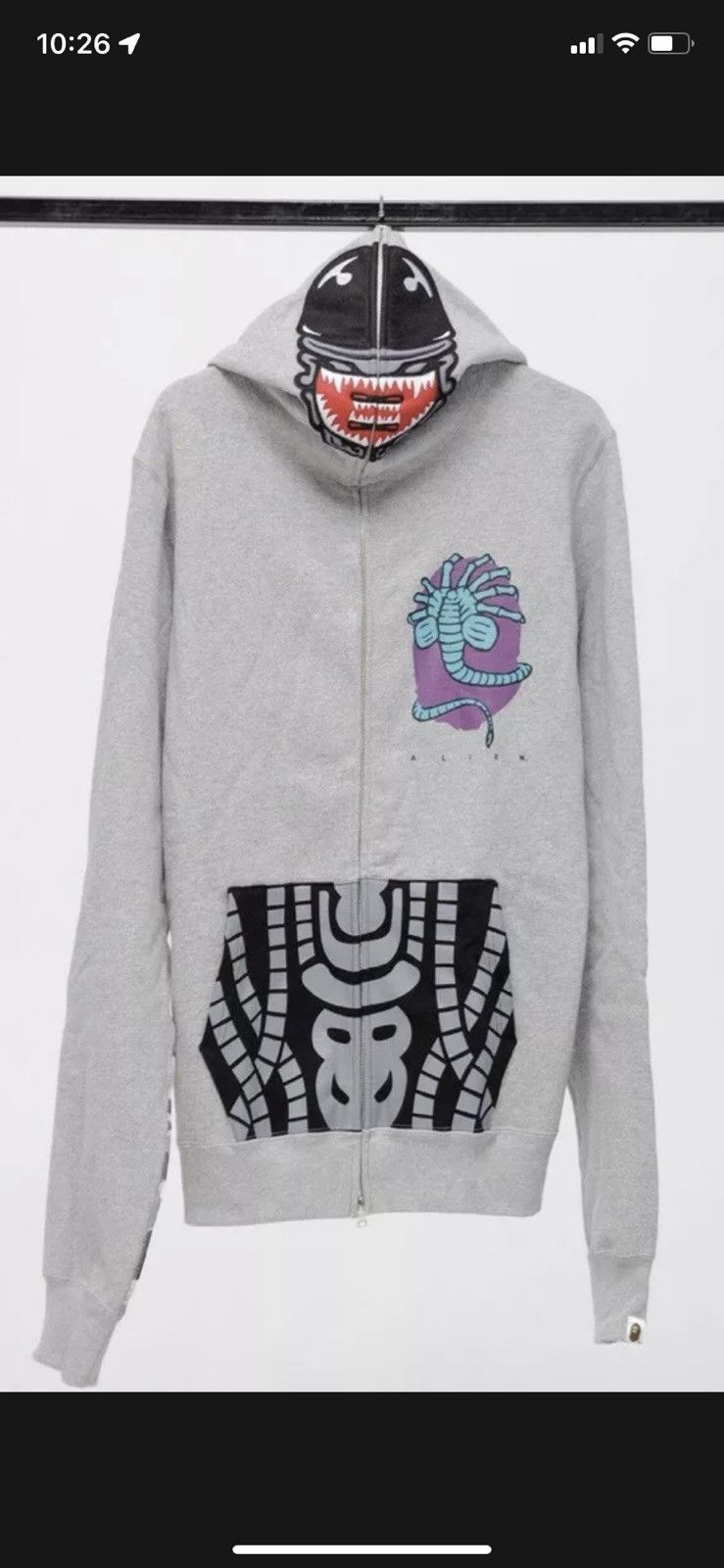 Bape Bape x Alien full zip Hoodie Xxl | Grailed