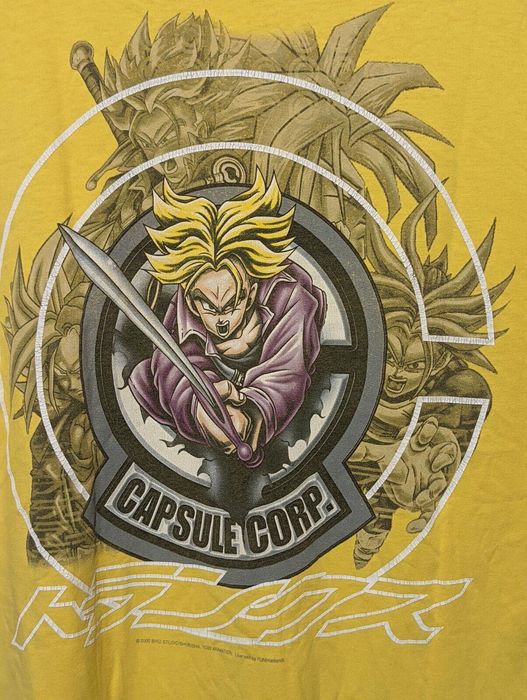 Vintage Vintage 2000 DBZ Trunks Sword Capsule Corp Yellow Graphic | Grailed