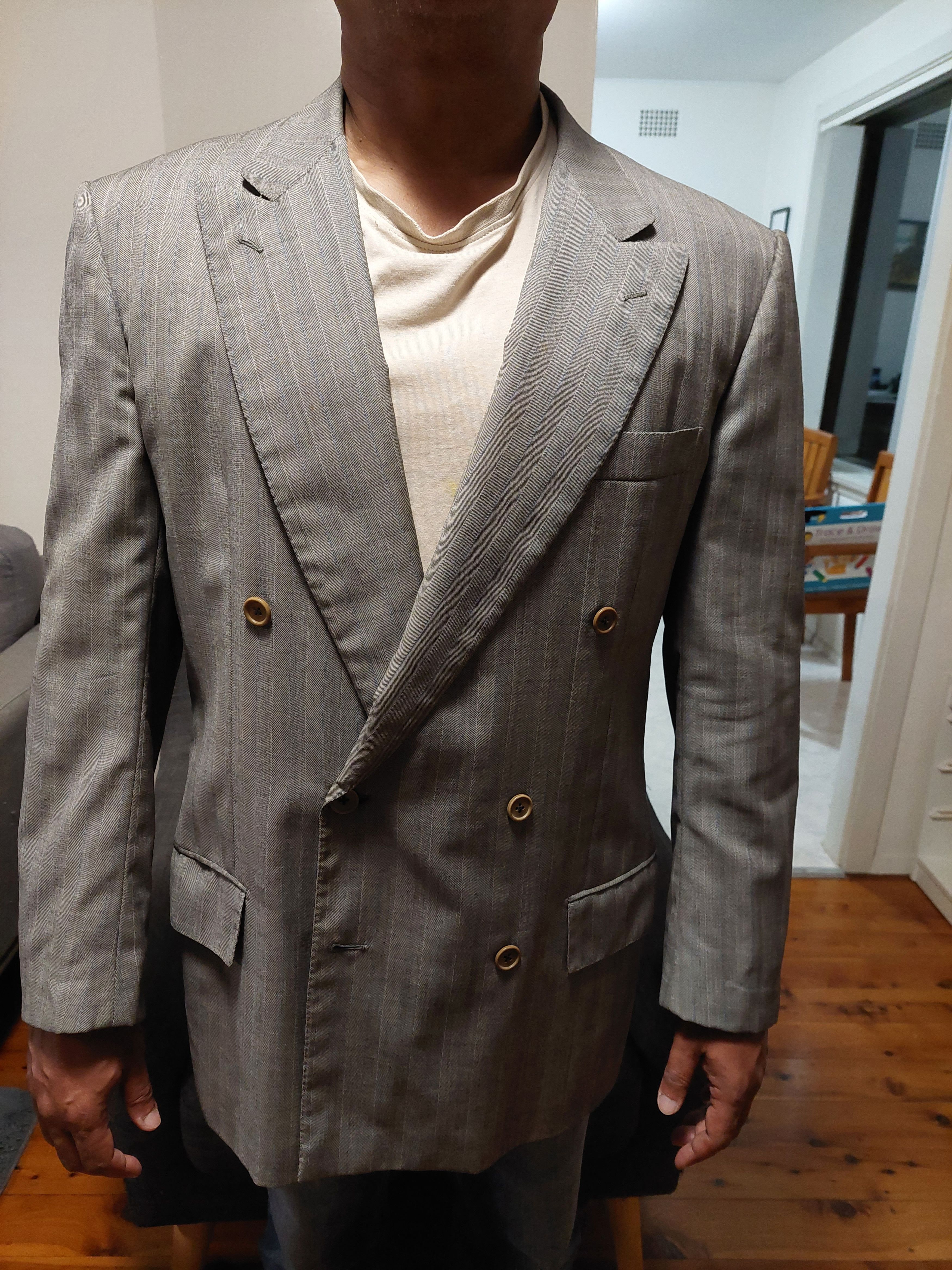 Kiton Grey double-breasted jacket in wool | Grailed