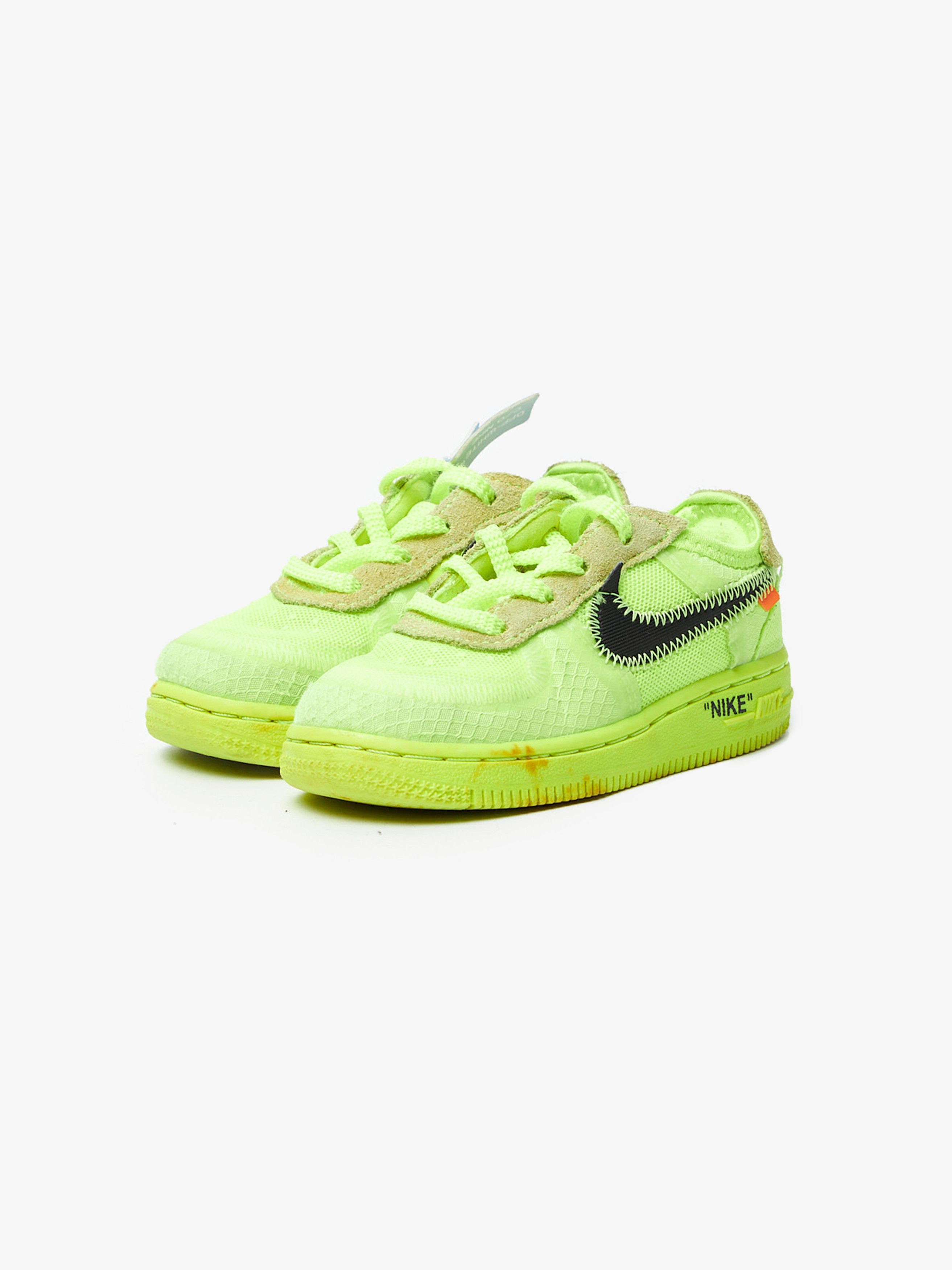 Nike × Off-White Neon Green Kid Size Sneakers | Grailed