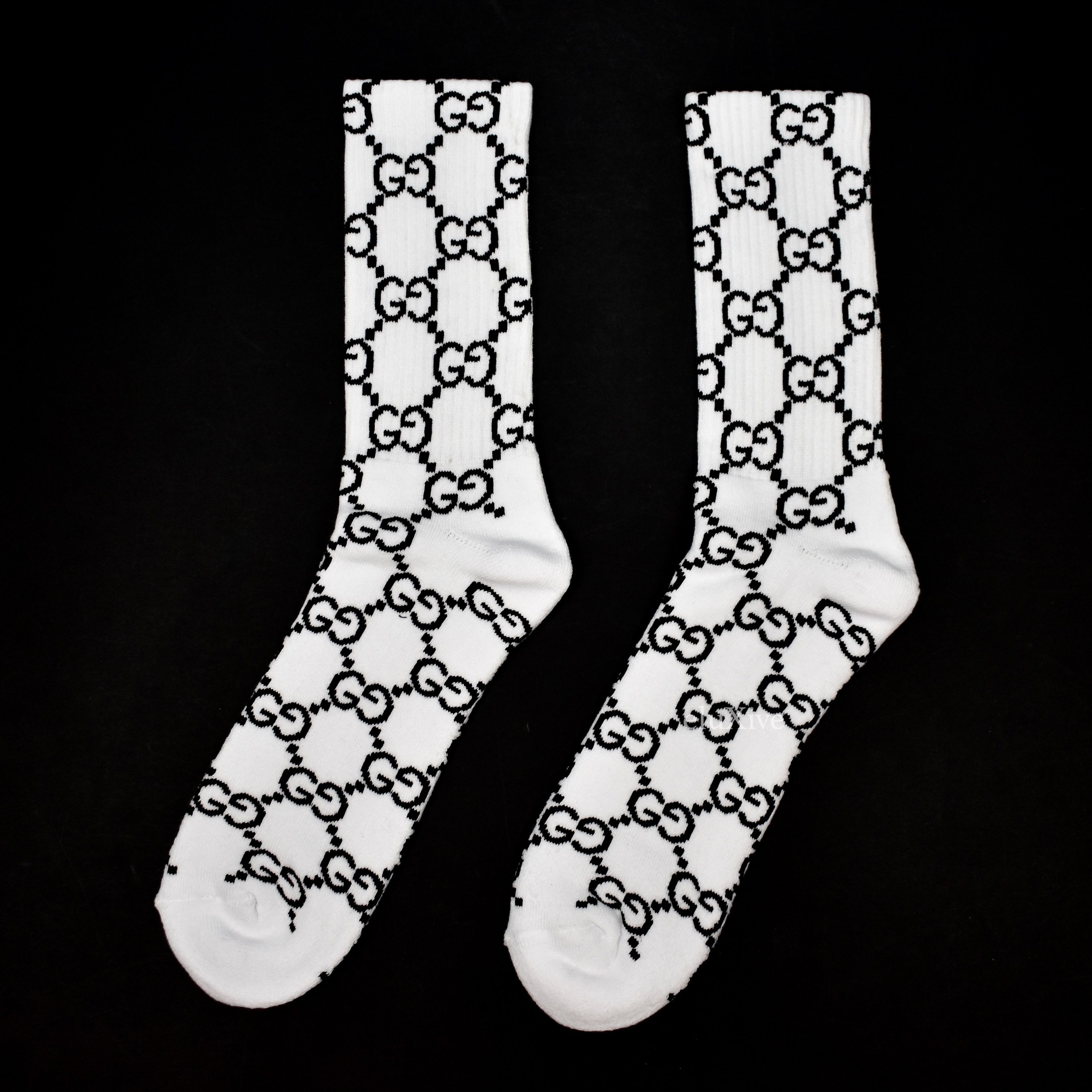 Imran Potato Imran Potato White 'Gucci' Logo Knit Socks DS | Grailed