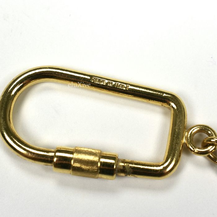 Celine Celine Black & Gold Macadam Logo Keychain | Grailed
