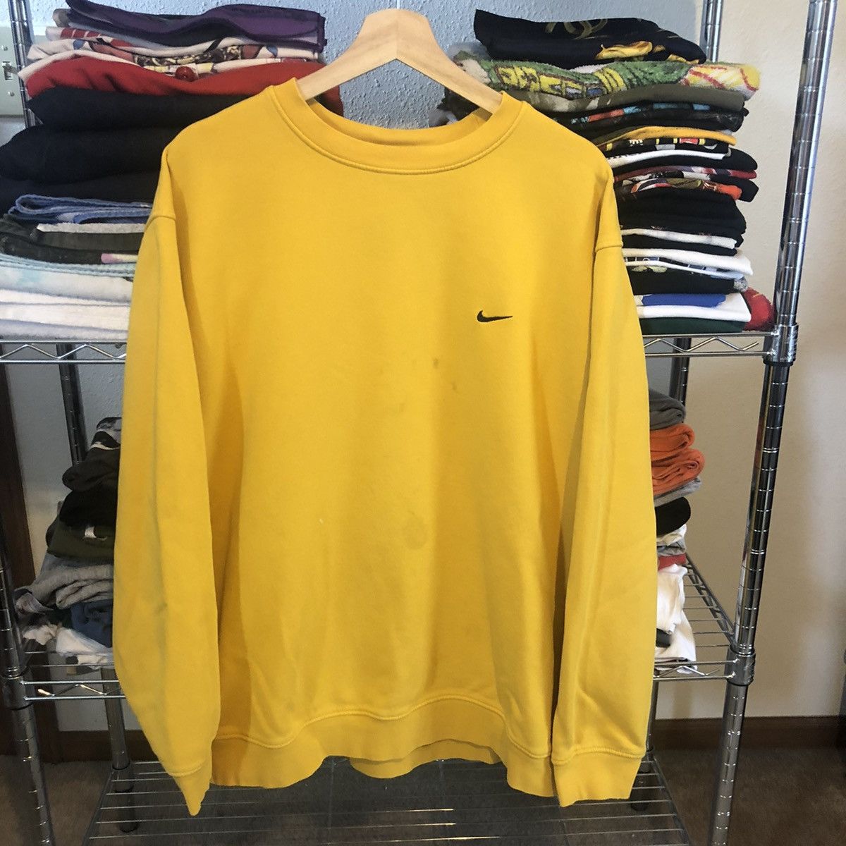 Nike × Streetwear × Vintage Vintage Yellow Nike Check Sweatshirt | Grailed