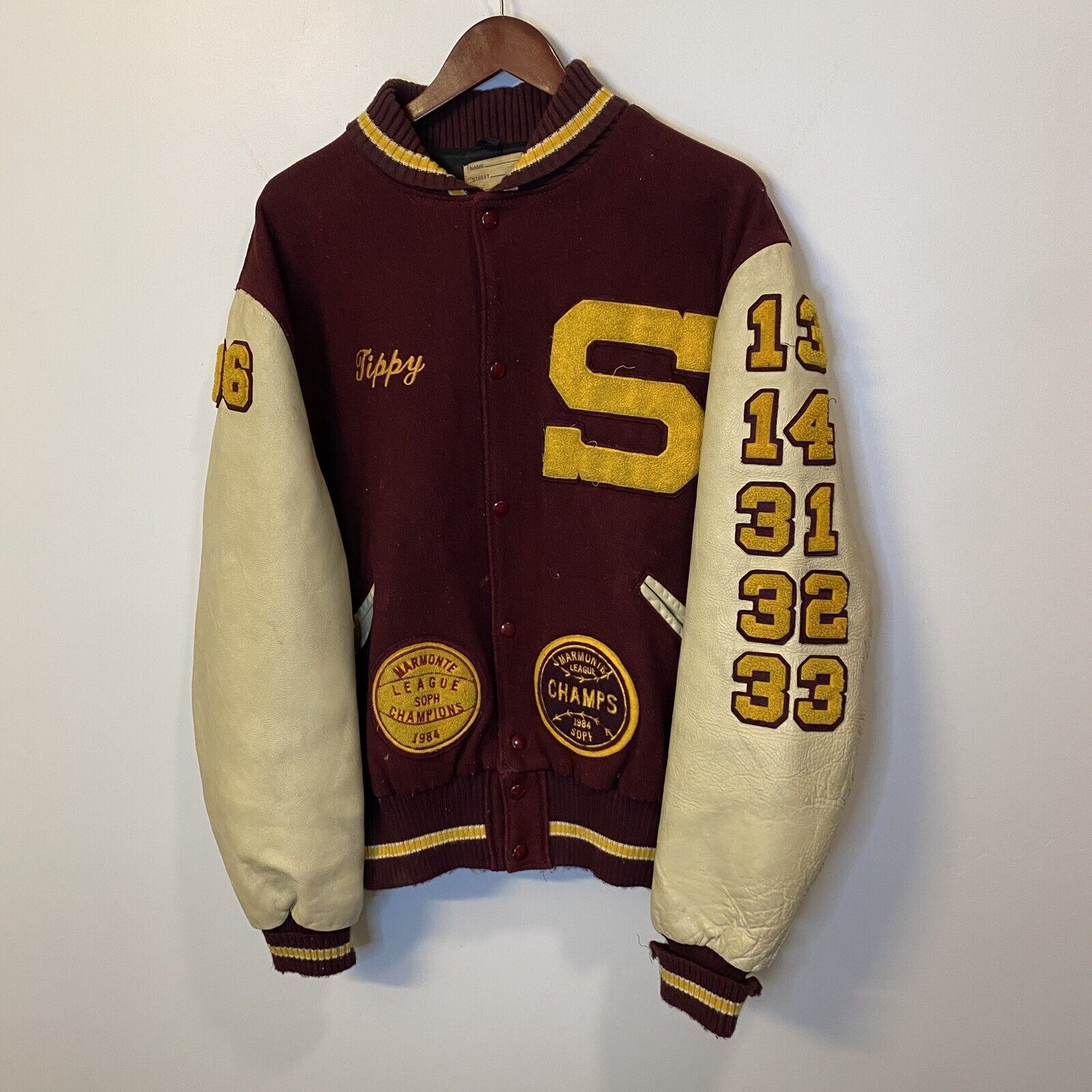 Vintage Delong Varsity Letterman Jacket Vintage 80s Wool Red Grailed