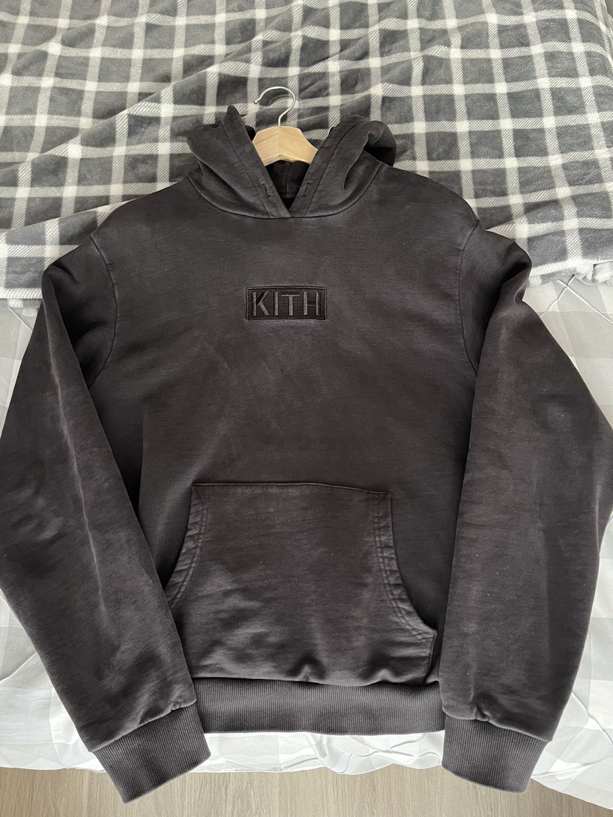 Kith Kith Box Logo Hoodie Faded Black | Grailed