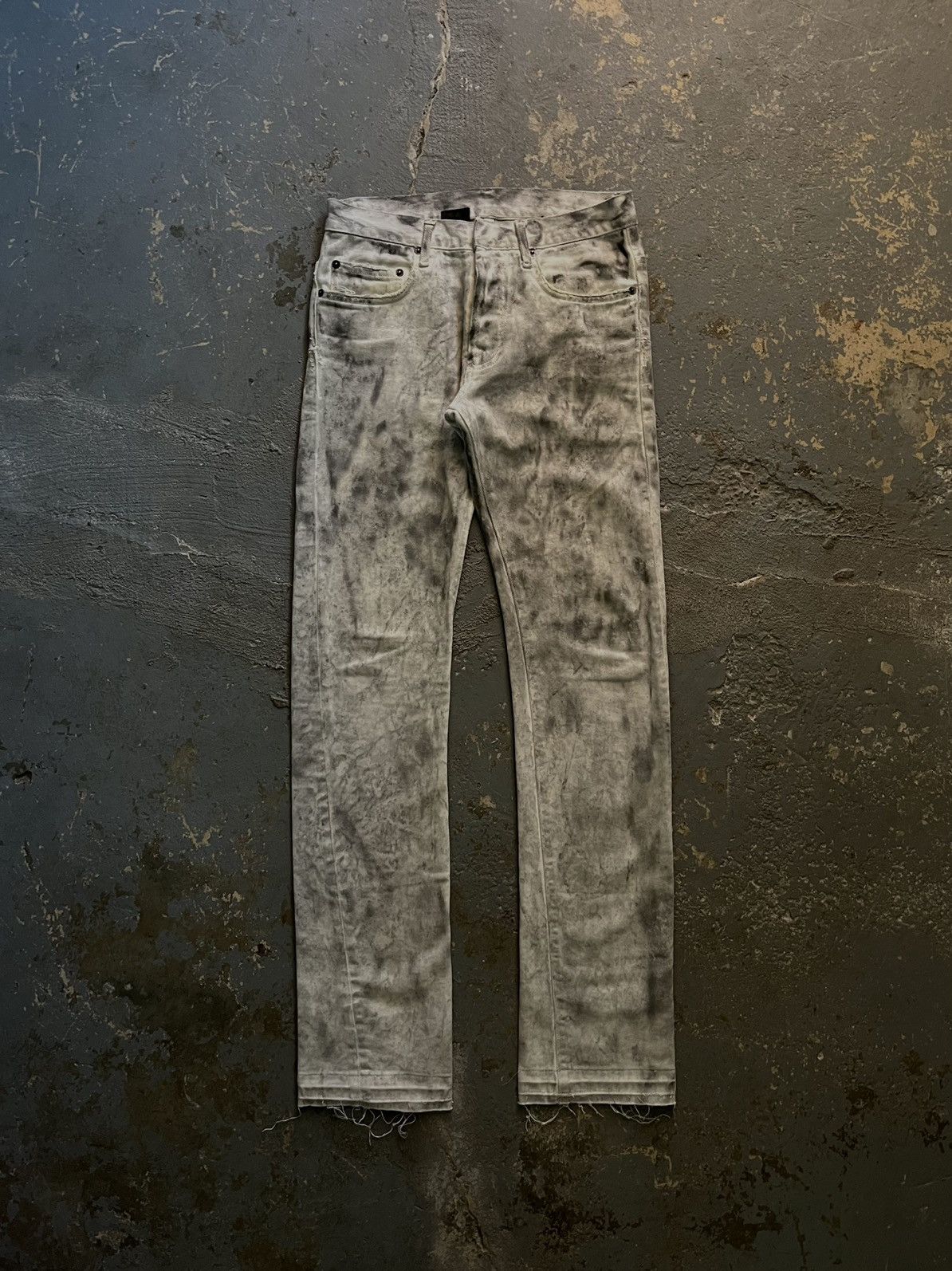 Dior SS06 Grey Marble Acid Wash Denim Jeans | Grailed