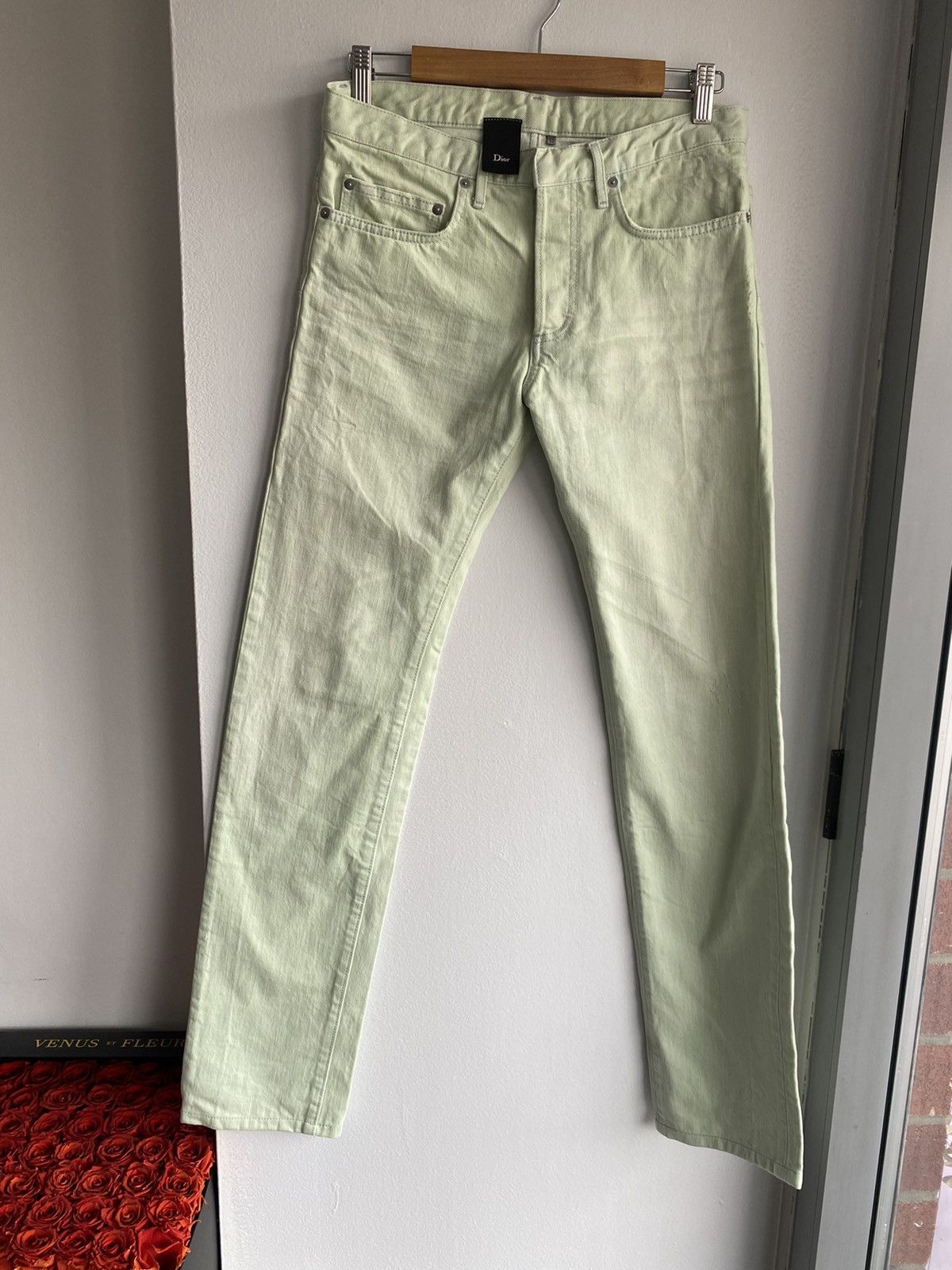 Dior × Hedi Slimane Dior Homme 06 RUNWAY Mint Green Cat Claw MIJ Denim ...