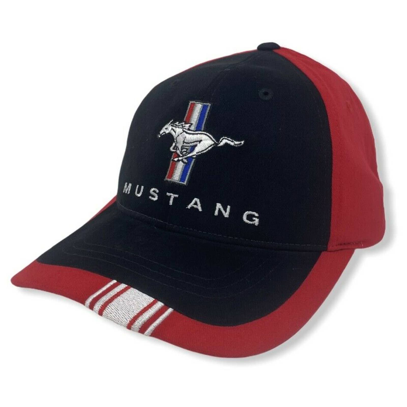 Generic Ford Mustang Licensed Embroidered Tri Stripe Adjustable Hat ...