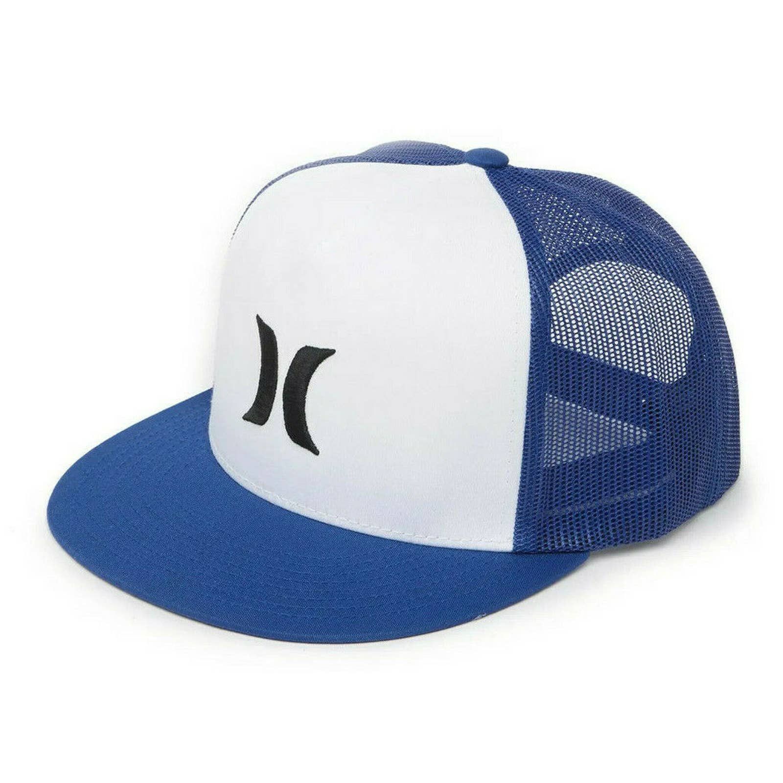 Hurley Hurley Icon Solid Flat Trucker Hat Cap - Royal Blue/White | Grailed