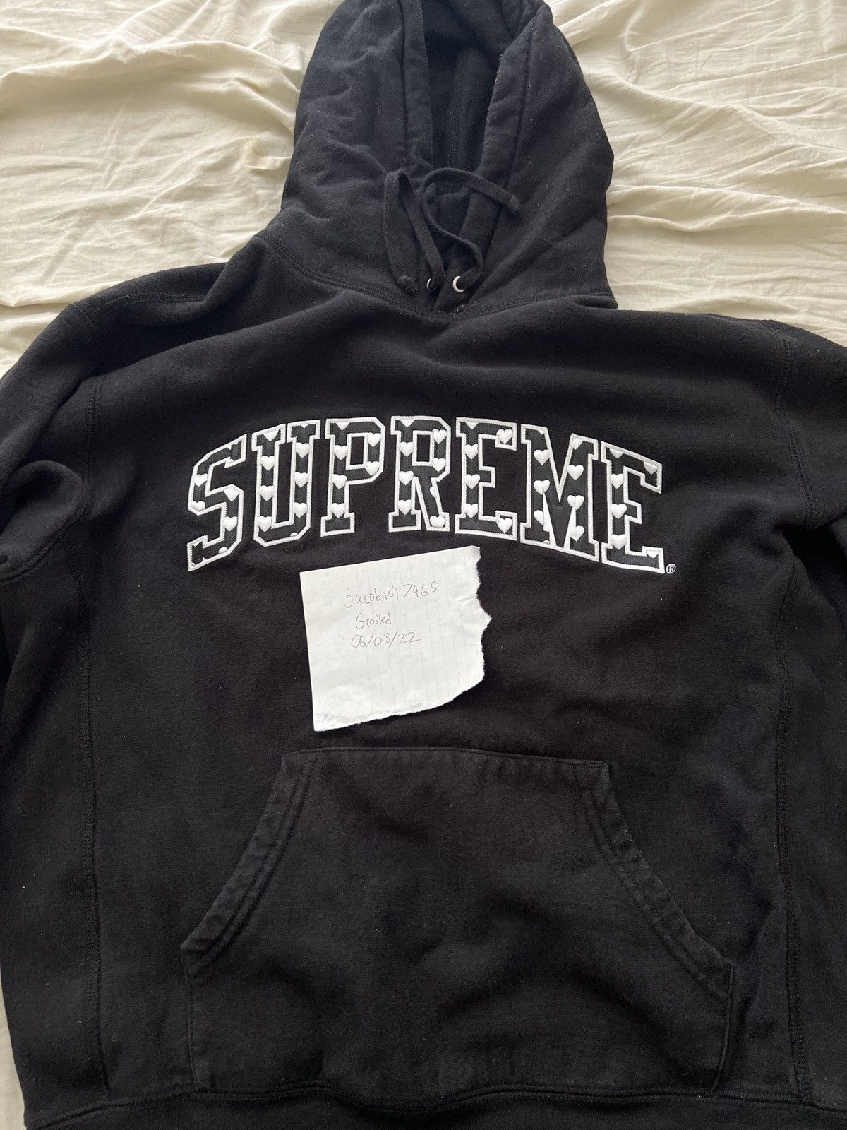 Supreme Supreme Hearts Hoodie Black | Grailed
