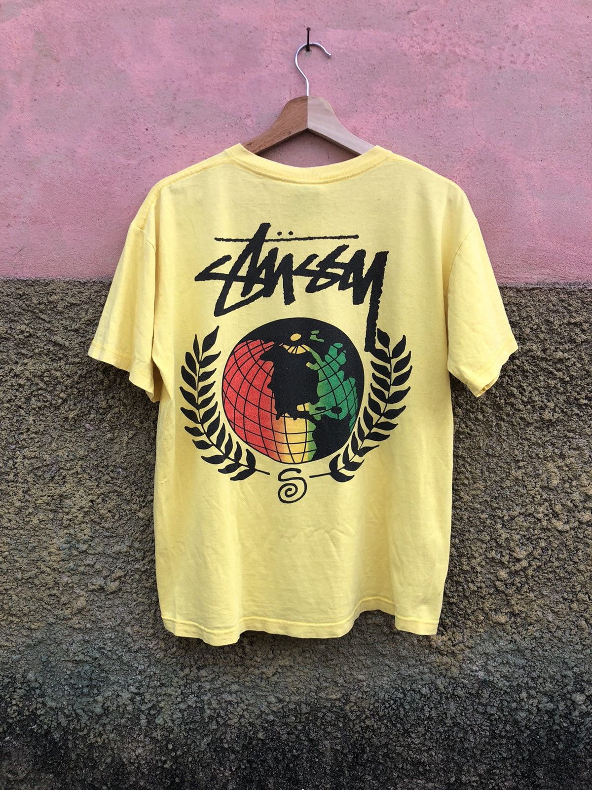 Streetwear × Stussy × Vintage Rare!! Vintage Stussy Rasta World Tshirt ...