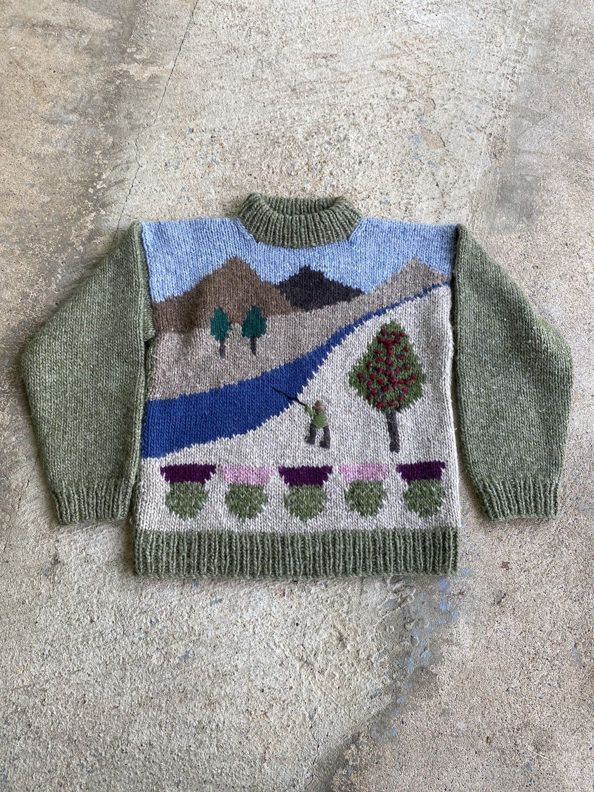 Streetwear × Vintage Vintage 80’s Scotland Wool Fishing Sweater ALD ...