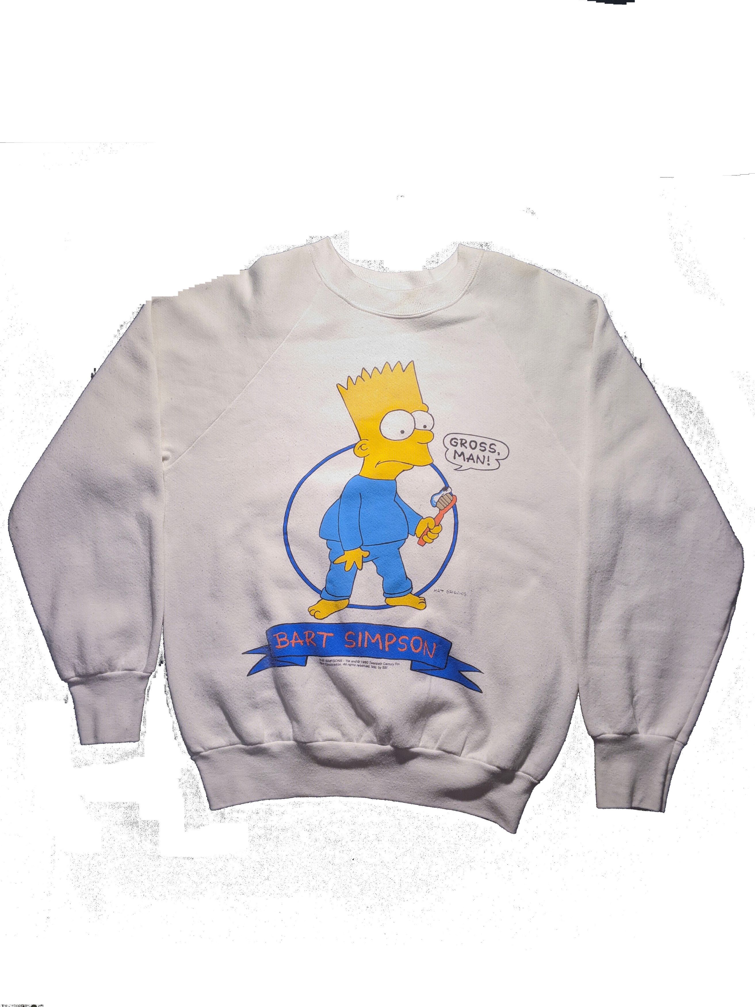 Fruit Of The Loom Medium White Vintage 1990 Bart Simpson Gross Man ...