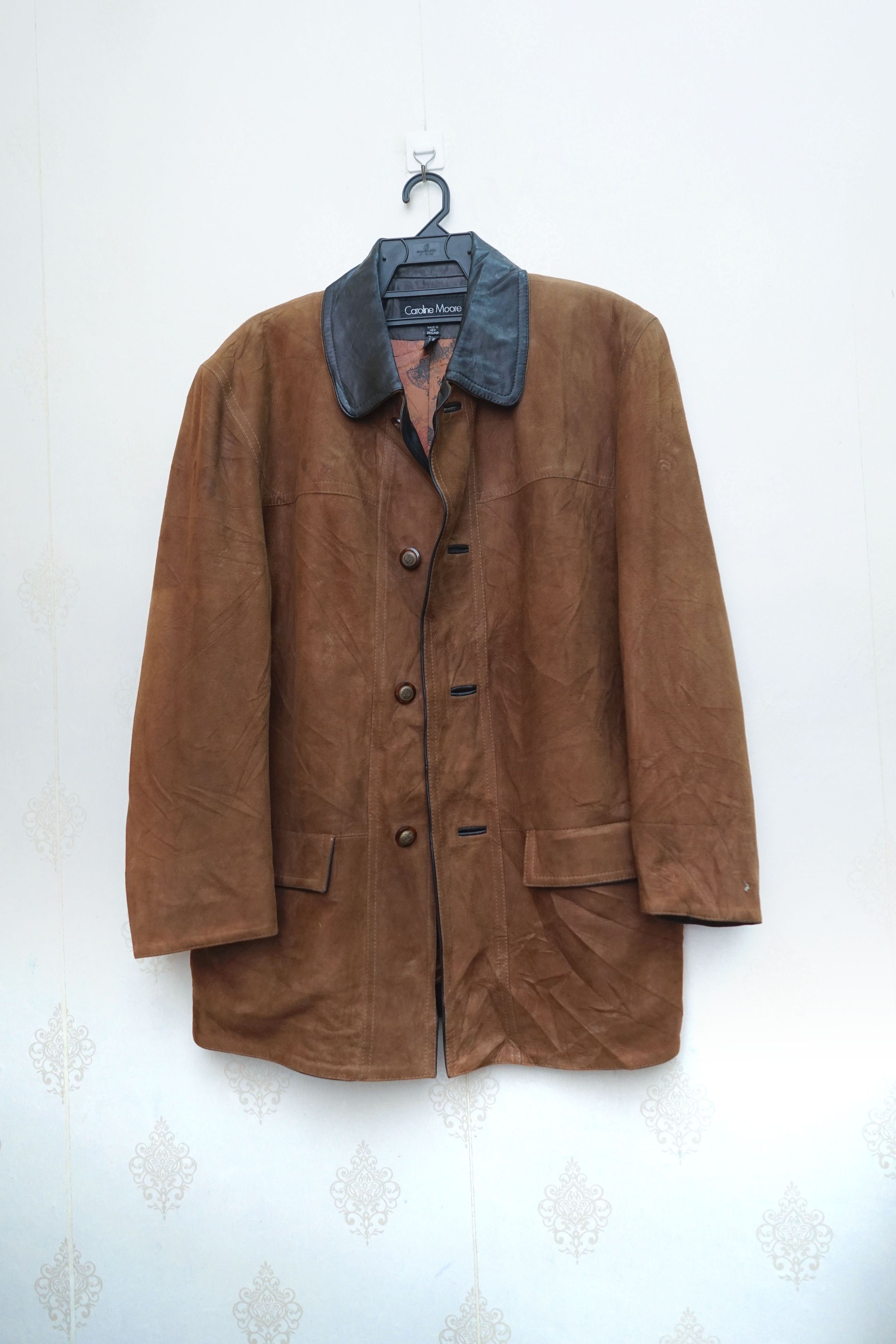 Designer × Leather Jacket × Vintage Vintage Caroline Moore Genuine ...