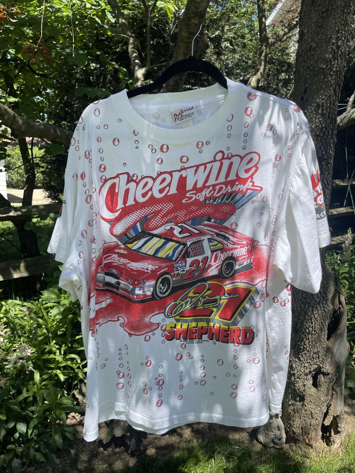 NASCAR × Vintage Vintage 1994 Morgan Shepherd Cheerwine NASCAR shirt XL ...