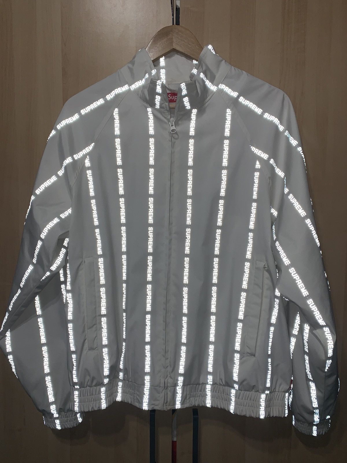 Supreme Supreme 3M Reflective Track Jacket In White | Grailed