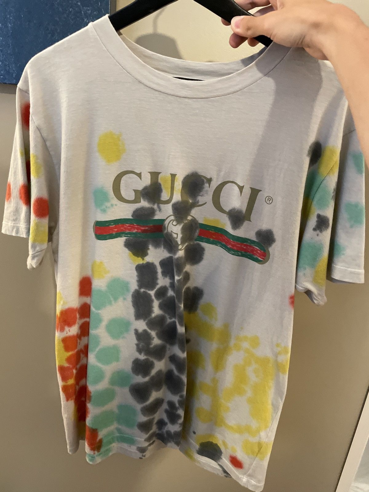 Gucci Playboy carti RARE Gucci paint splatter tee | Grailed
