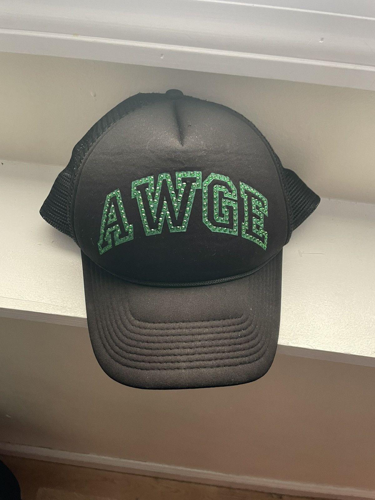 AWGE AWGE X ASAP Rocky Rhinestone Trucker Hat Friends & Family | Grailed