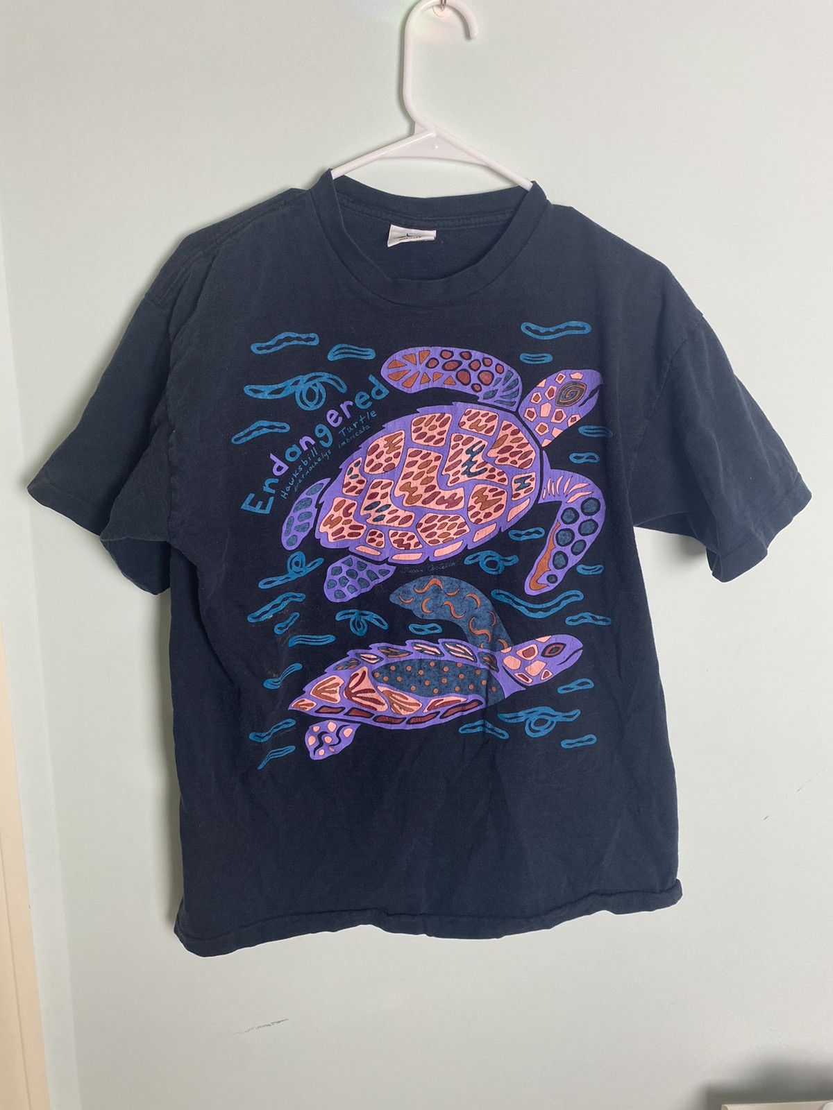 Animal Tee × Streetwear × Vintage Vintage Distressed Faded Turtle ...