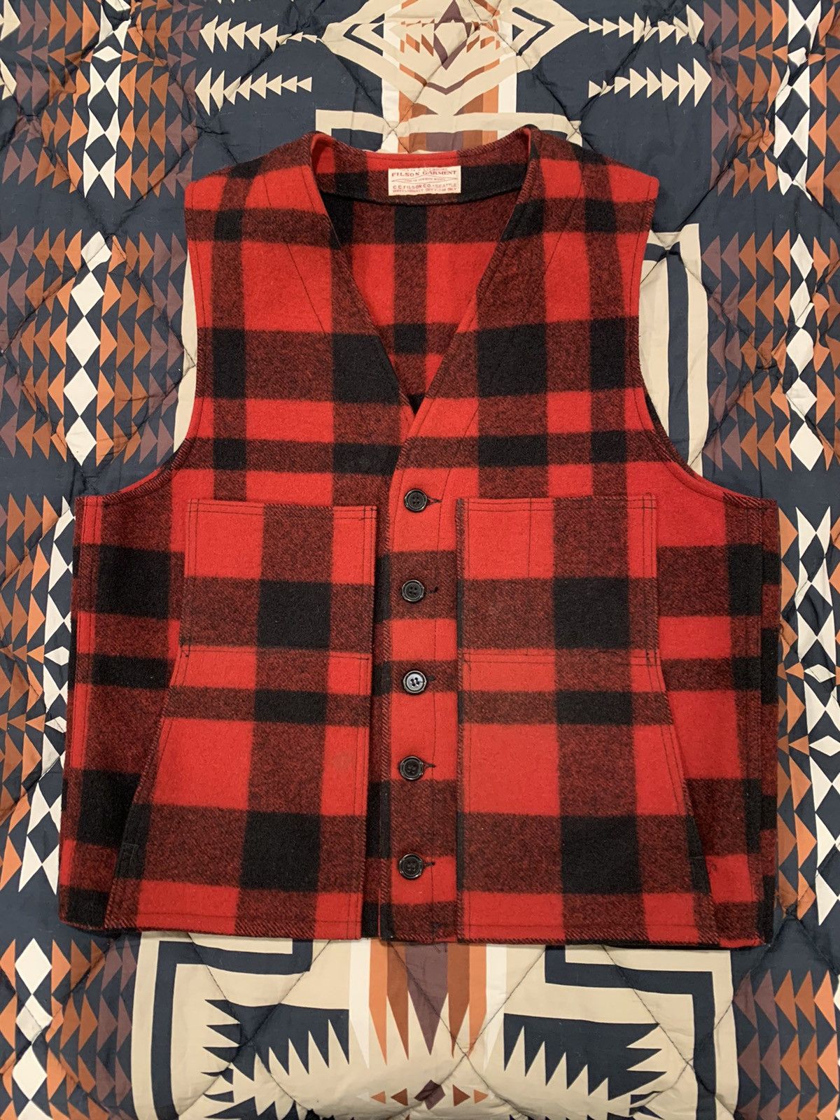 Filson C.C Filson Buffalo Plaid Mackinaw Vest 100% Virgin Wool | Grailed