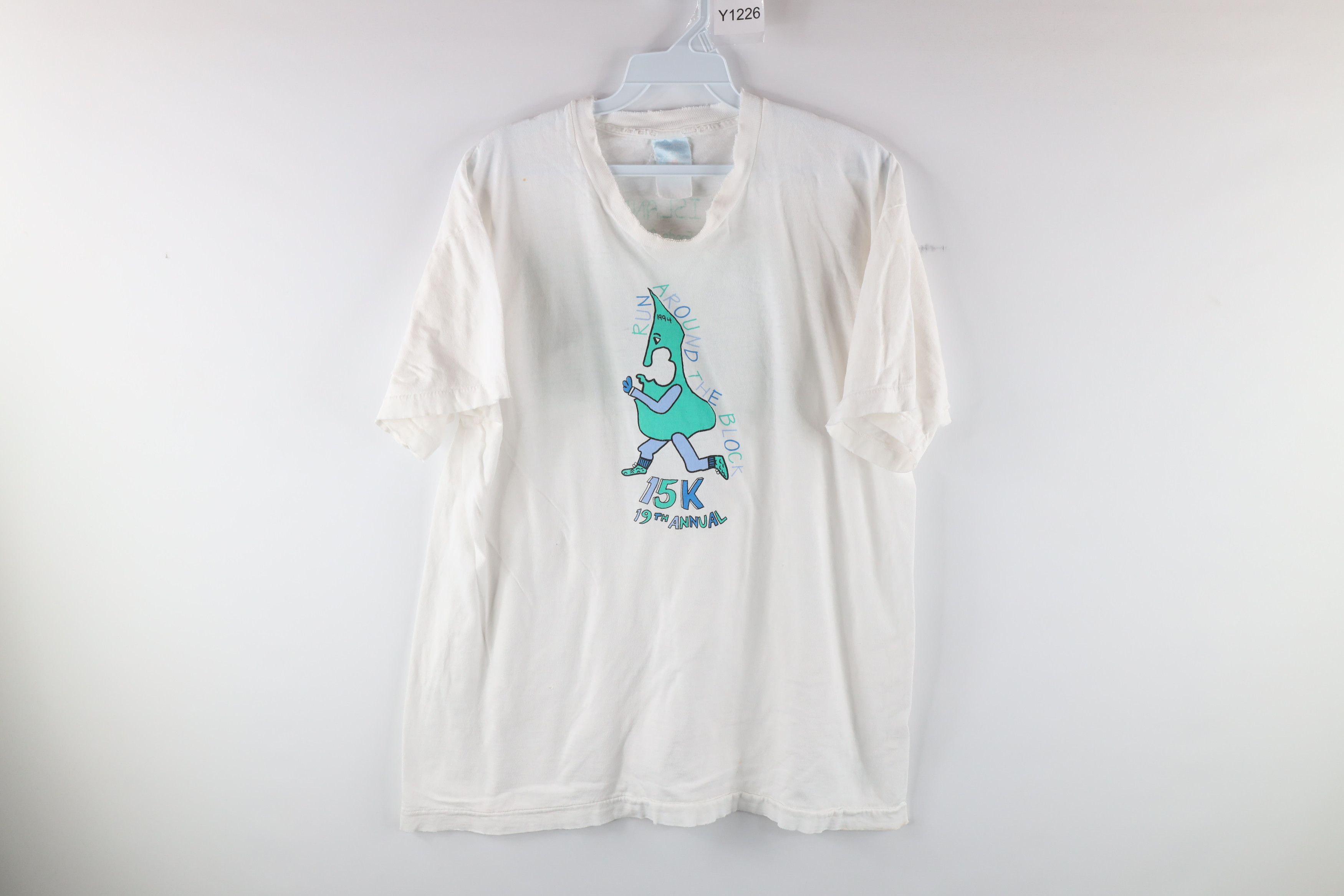 Vintage Vintage 90s Thrashed Around Block 15k Road Running T-Shirt ...