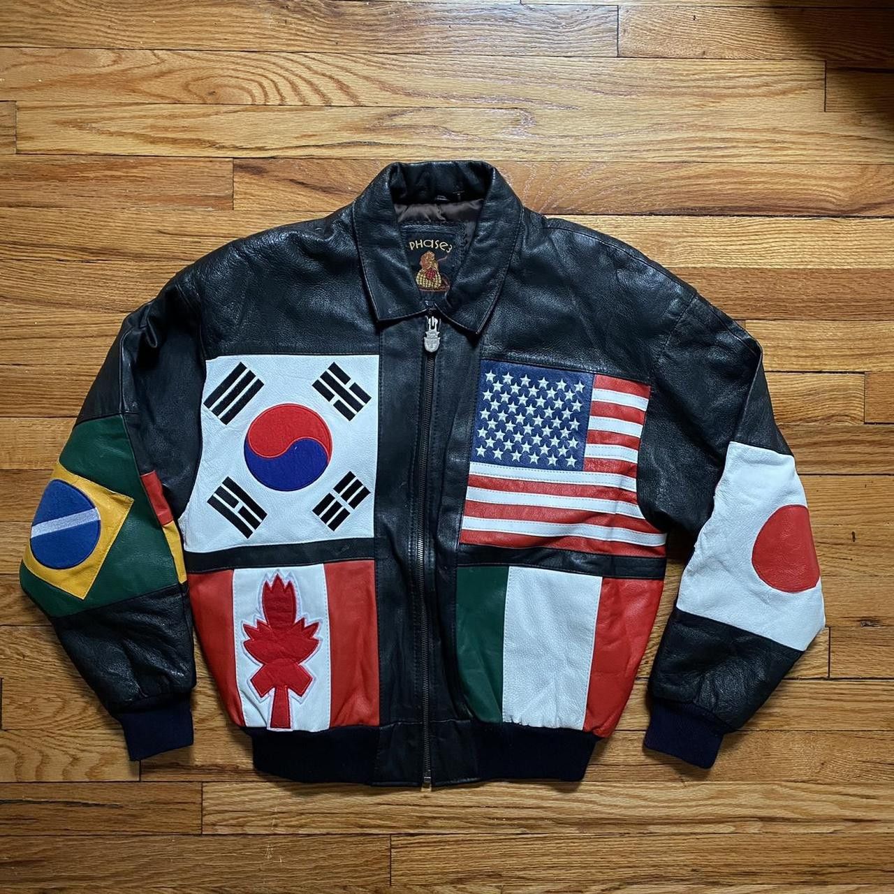 Phase 3 Phase 3 Vintage Leather Flags Biker Jacket | Grailed