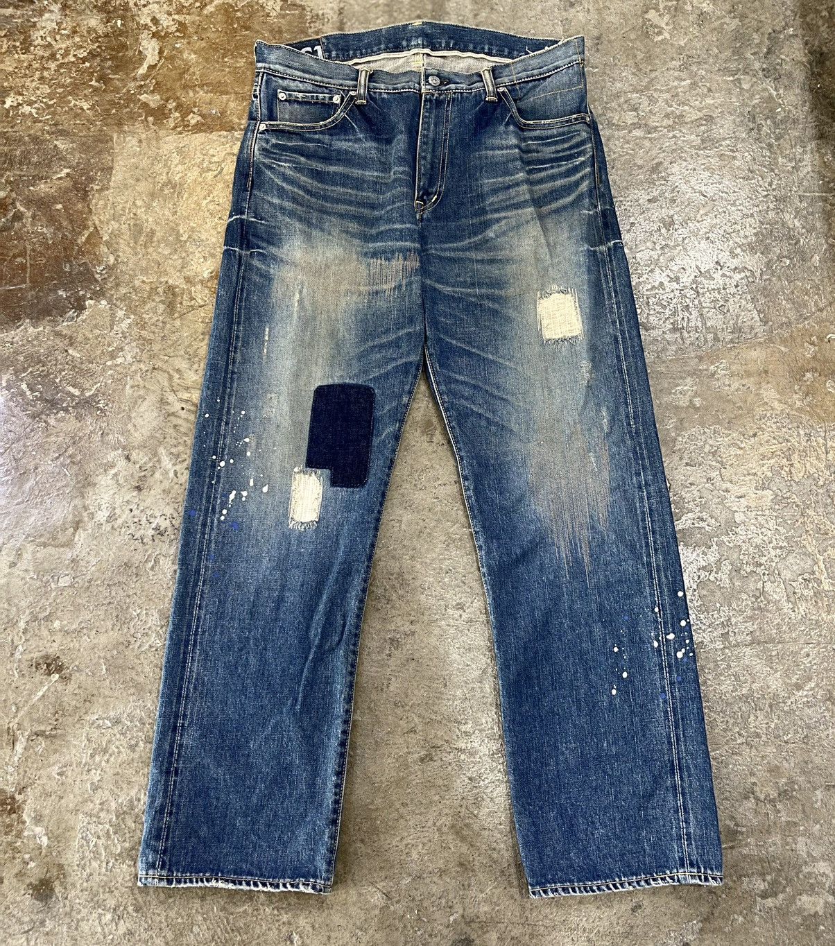 Visvim Visvim Fluxus 05C1 -Damaged / Paint Splatter Selvedge Jeans | Grailed