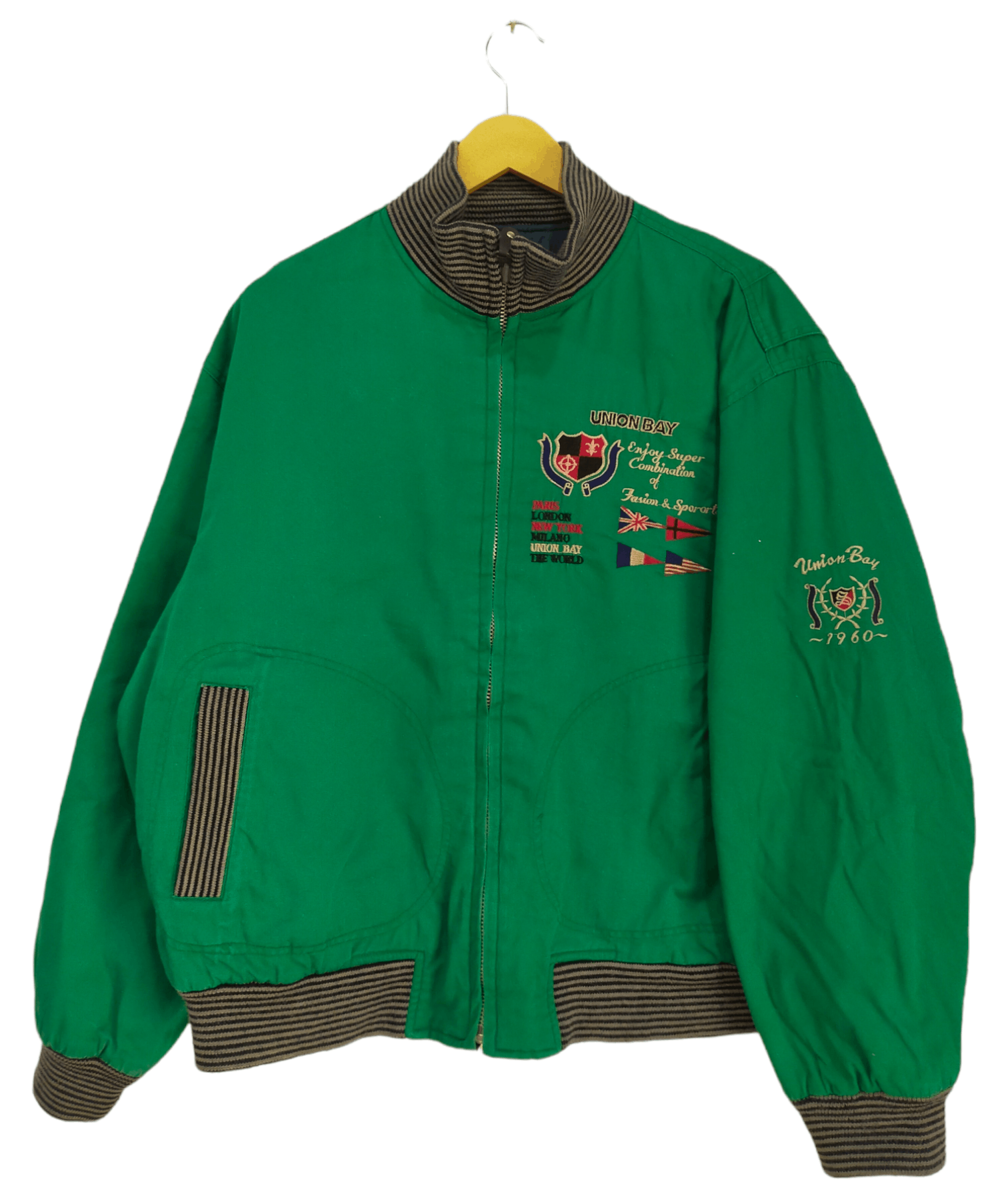 Bomber Jacket × Union Bay × Varsity Jacket Vintage Union Bay The World ...