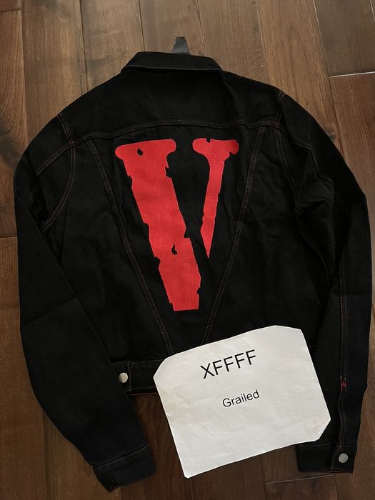 Vlone *RARE* VLONE FRIENDS RED DENIM JACKET MEDIUM | Grailed
