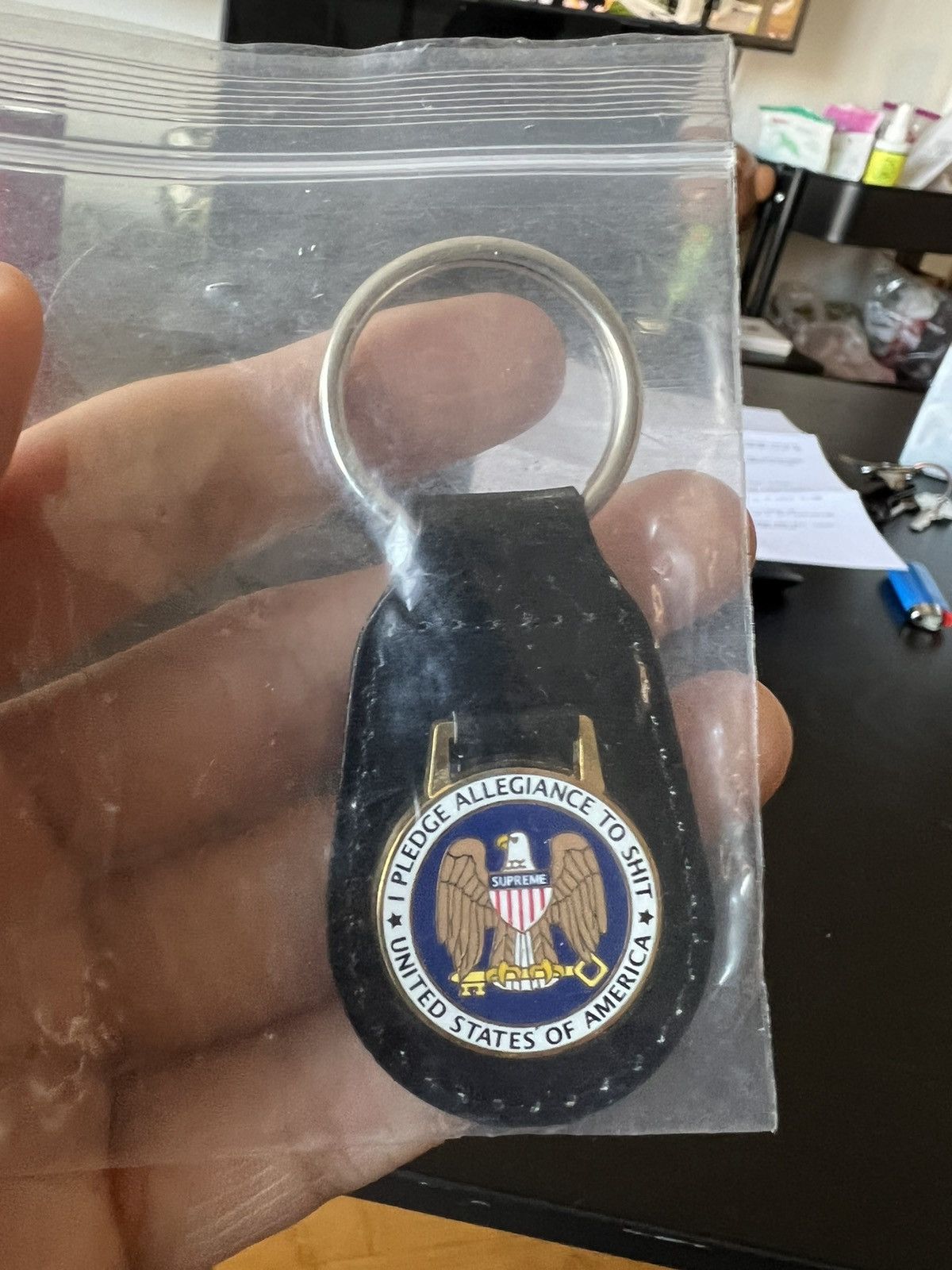 Supreme Supreme FUCK THE PRESIDENT KEYCHAIN PLEDGE OF ALLEGIANCE | Grailed