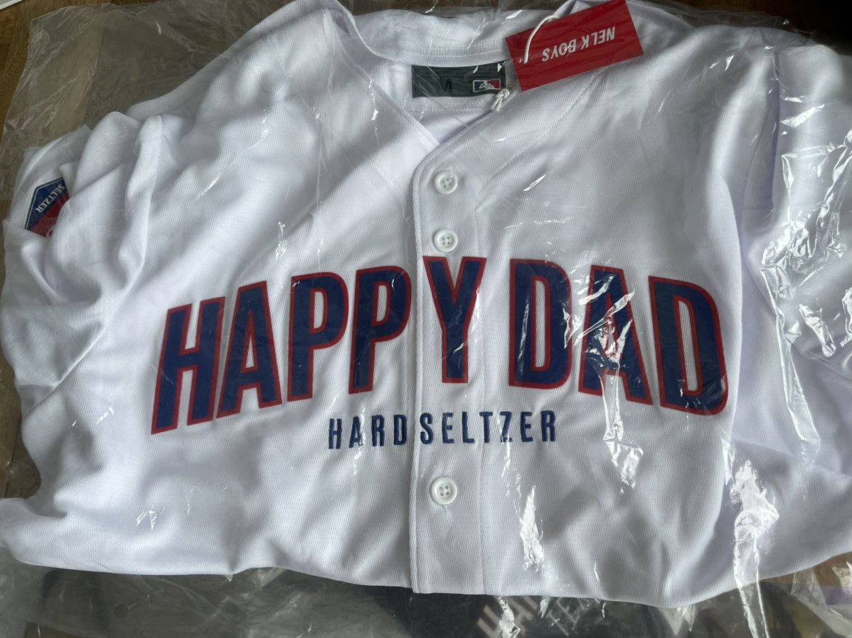 Full Send by Nelk Boys Full Send Happy Dad Baseball Jersey - White ...