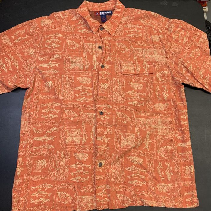 Reel Legends Mens Reel Legends Button Front Shirt 2XL Fishing Active ...