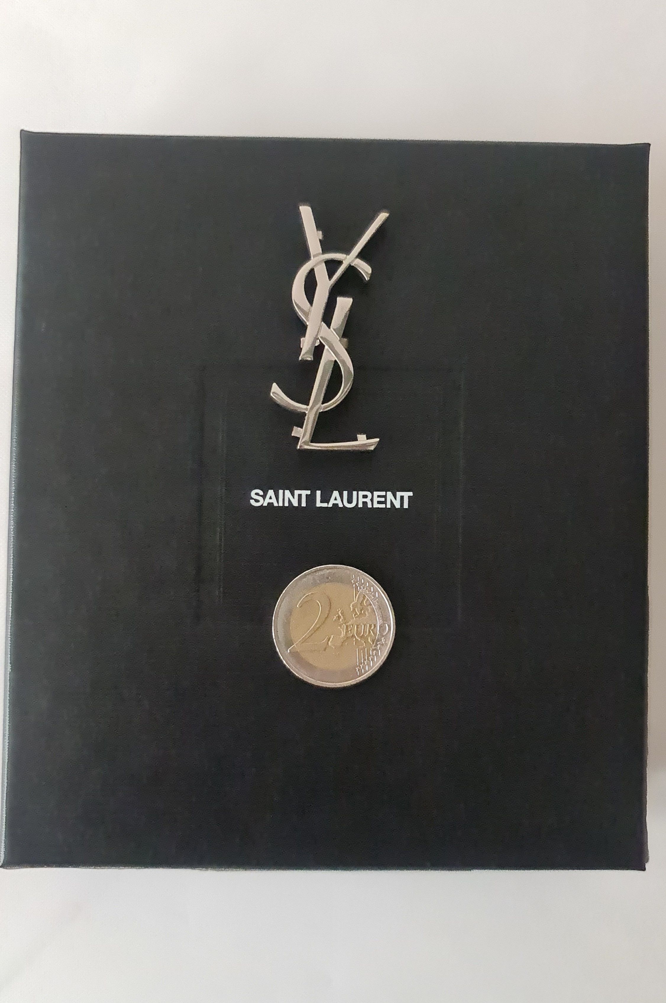 Saint Laurent Paris Authentic YSL steel logo , dust bag and box | Grailed