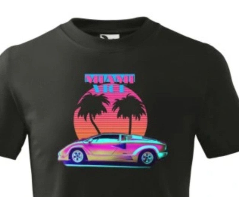 Vintage Retro Wave Miami Vice black | Grailed
