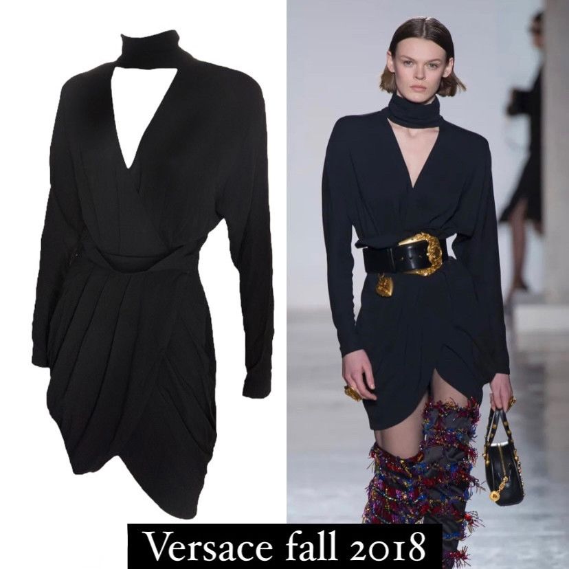 Versace Versace fall 2018 runway cut out keyhole chest midi dress 38 ...