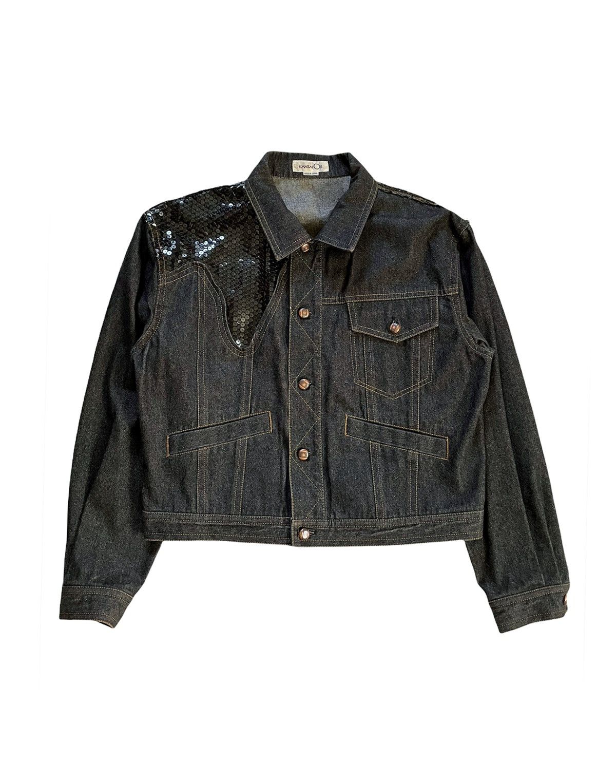 Kansai Yamamoto 1980’s Sequin Dripping Hybrid Denim Trucker | Grailed