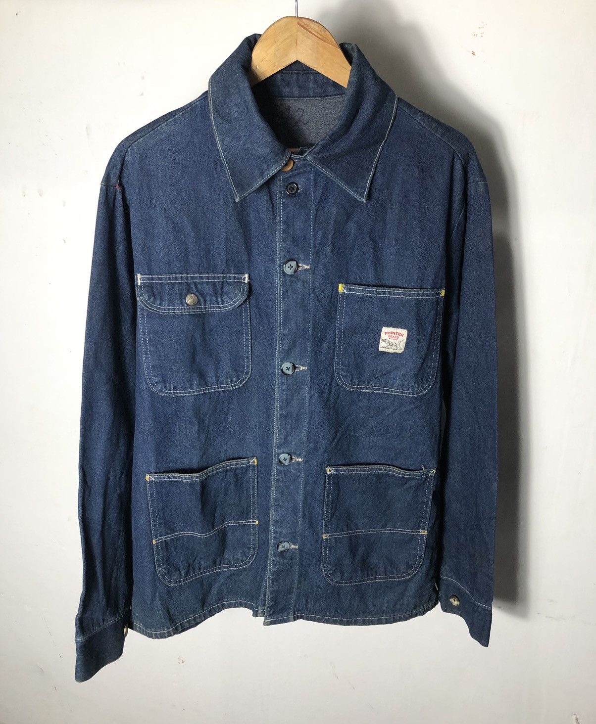 Made In Usa × Pointer × Vintage VINTAGE POINTER BRAND BLUE INDIGO DENIM CHORE JACKET | Grailed