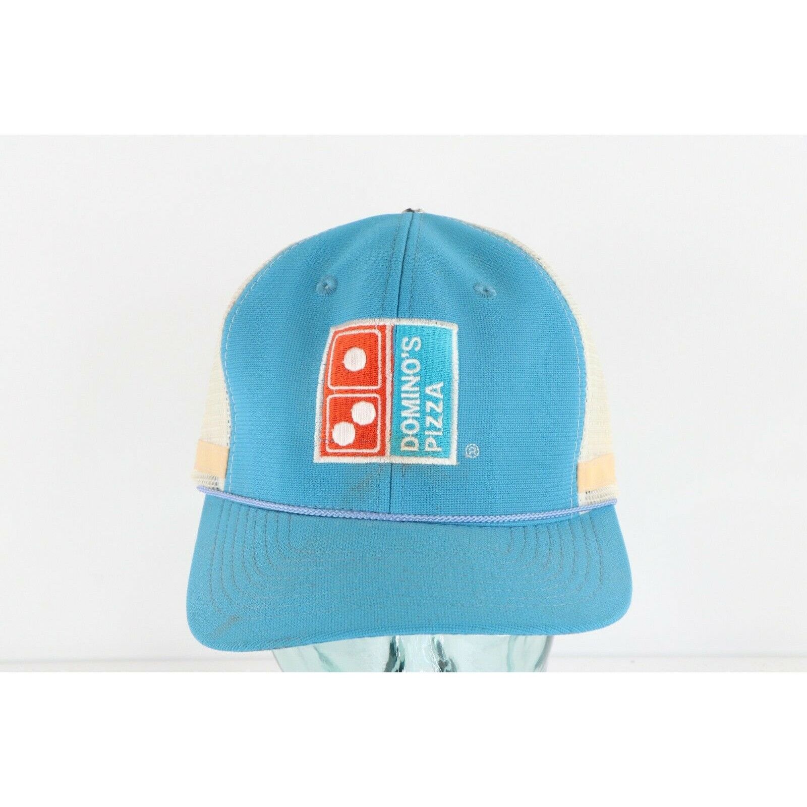 Streetwear × Vintage Vintage 80s Dominos Pizza Striped Roped Trucker ...