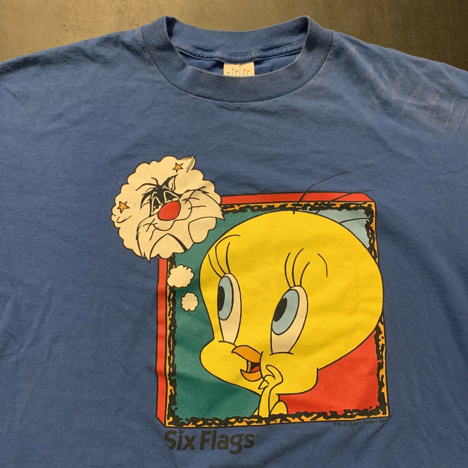 Vintage Vintage Six Flags Shirt Tweety Bird Sylvester 90s Movie Tv ...