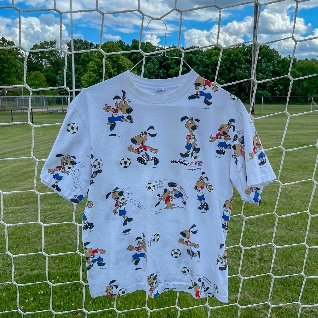 Vintage Vintage 1994 USA World Cup Striker Pup AOP Soccer T-Shirt | Grailed