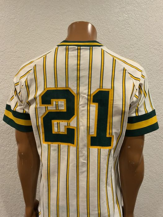Vintage VTG 80s Medalist Sand Knit Royal Oakland A’s Baseball Jersey | Grailed