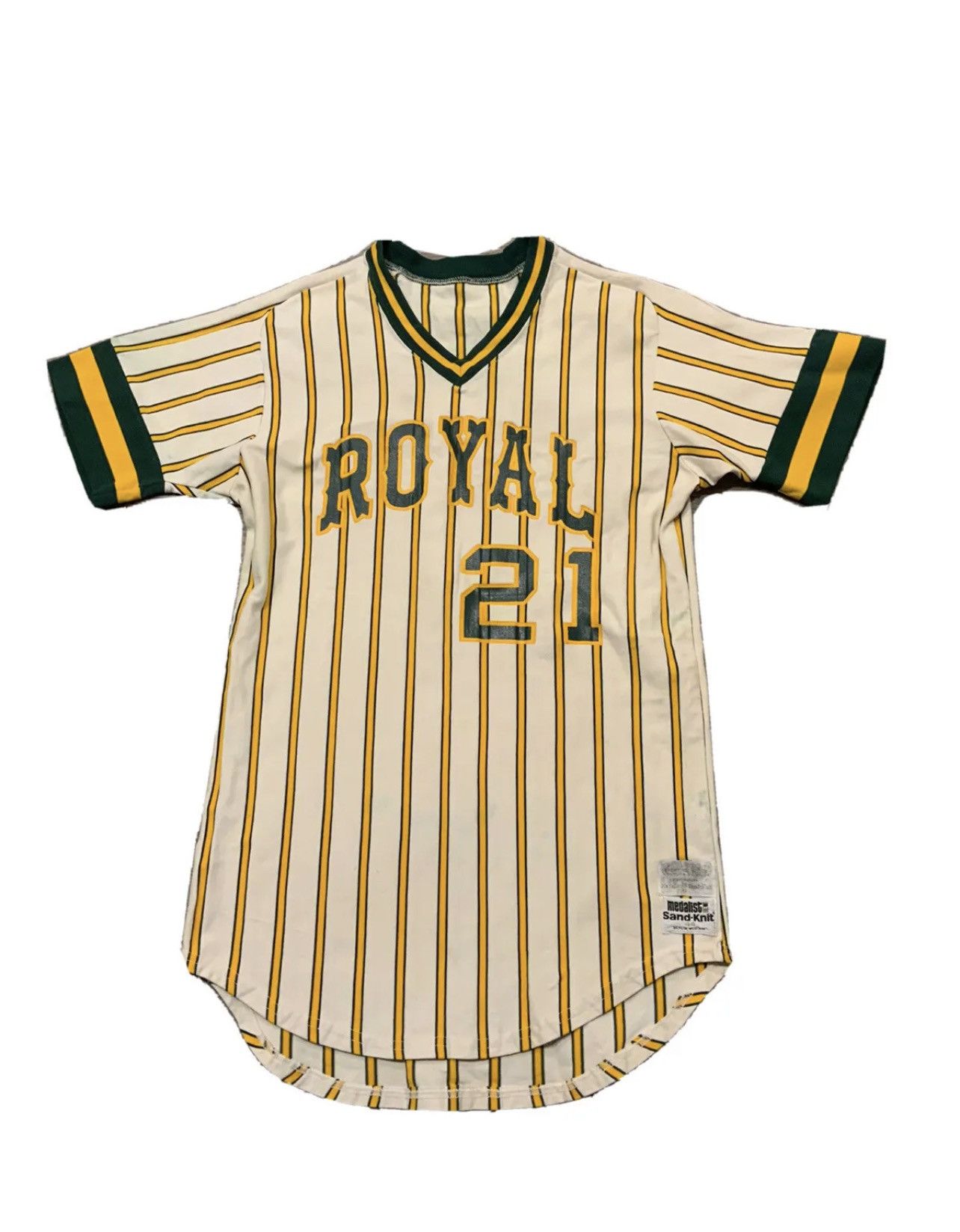 Vintage VTG 80s Medalist Sand Knit Royal Oakland A’s Baseball Jersey | Grailed