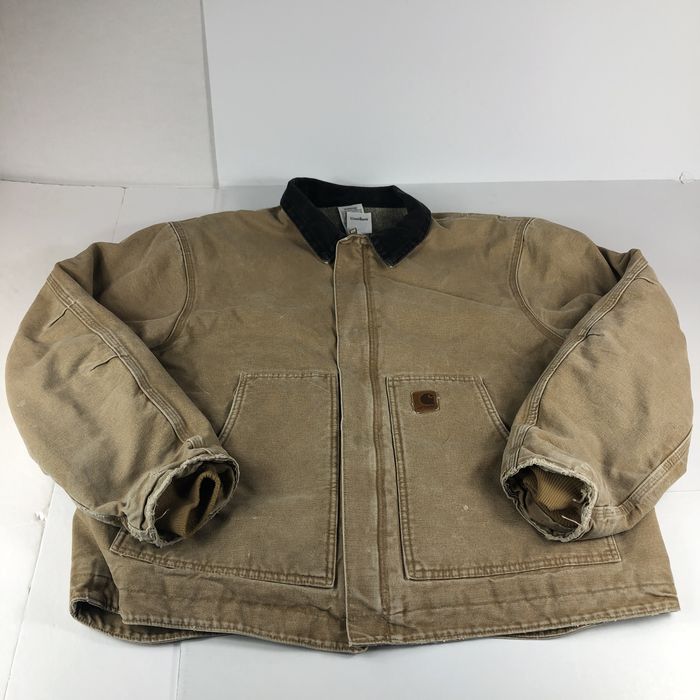 Carhartt Carhartt J164 CML Jacket Sandstone Distressed Sherpa Lined ...