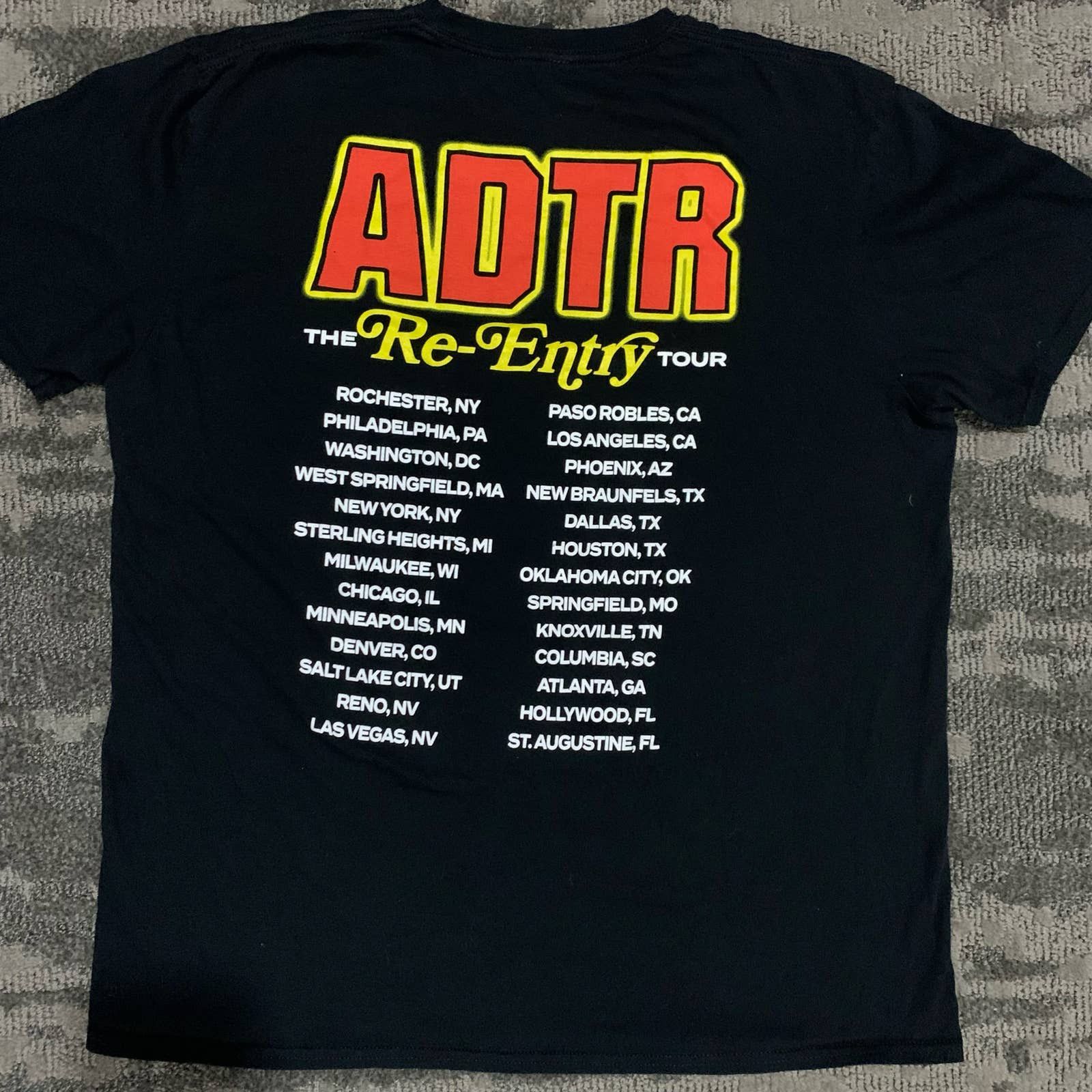 Gildan ADTR Rock Band The Re Entry Tour Black T Shirt Short Sleeve | Grailed