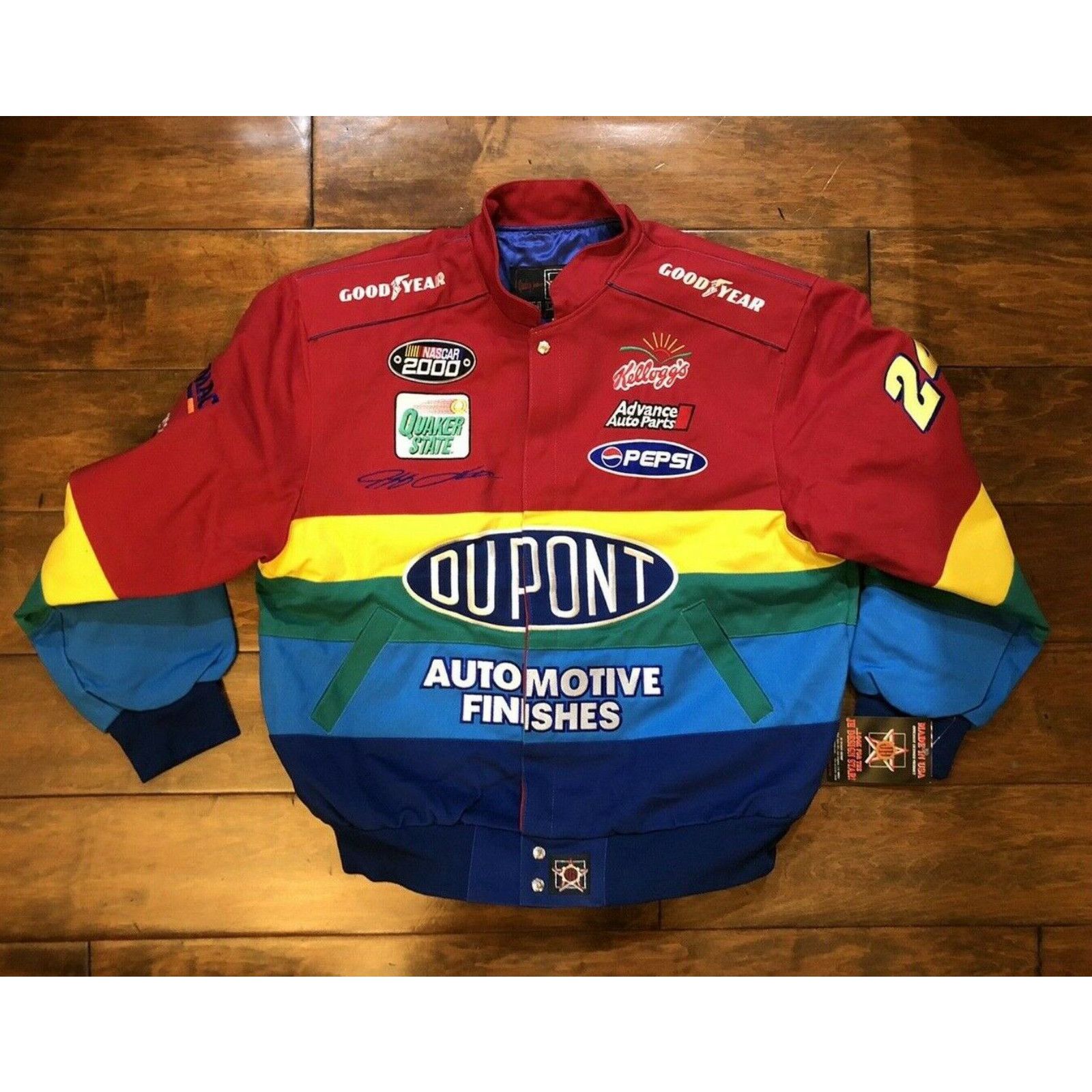 Vintage Vintage Jeff Gordon #24 Dupont Rainbow Racing Jacket Mens X ...