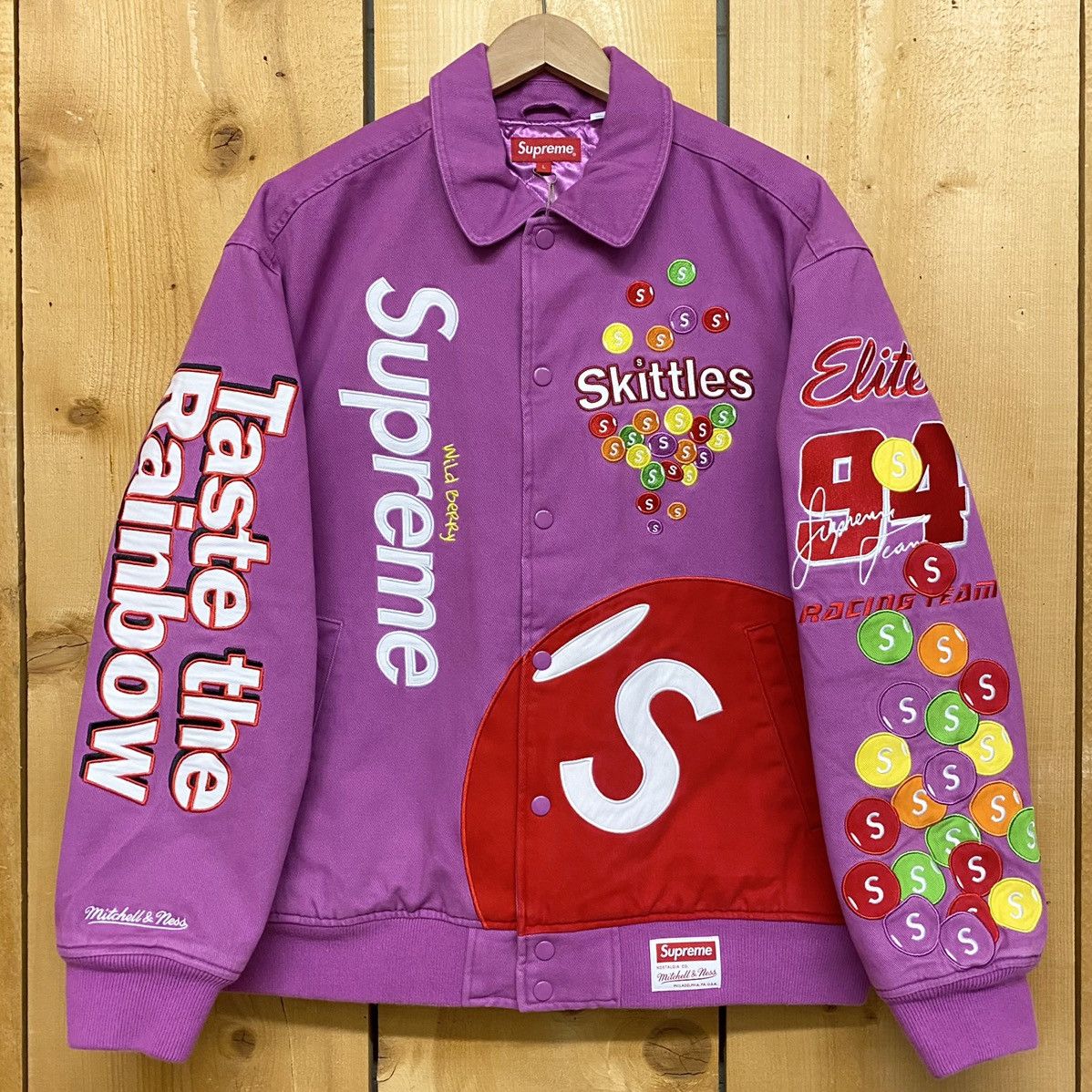 NASCAR × Supreme supreme skittles racing jacket mitchell ness varsity ...